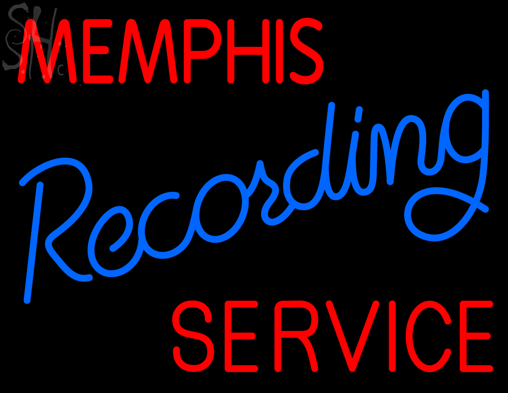 Custom Memphis Blue Recording White Service Neon Sign 1 | Neon Signs ...