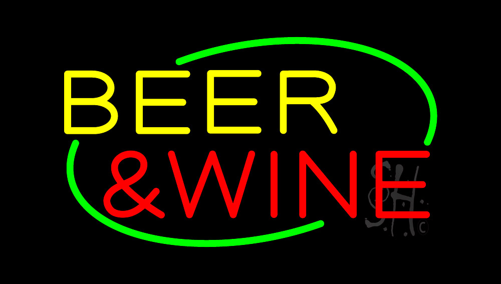 Beer And Wine Animated Neon Sign | Beer Neon Signs | Neon Light