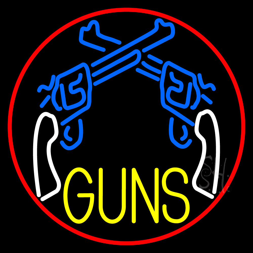 Two Gun Logo Neon Sign | Military Neon Signs | Neon Light