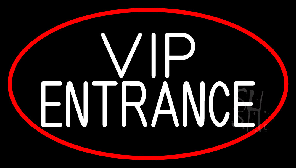 Vip Entrance With Red Border Neon Sign | Bar Neon Signs | Neon Light