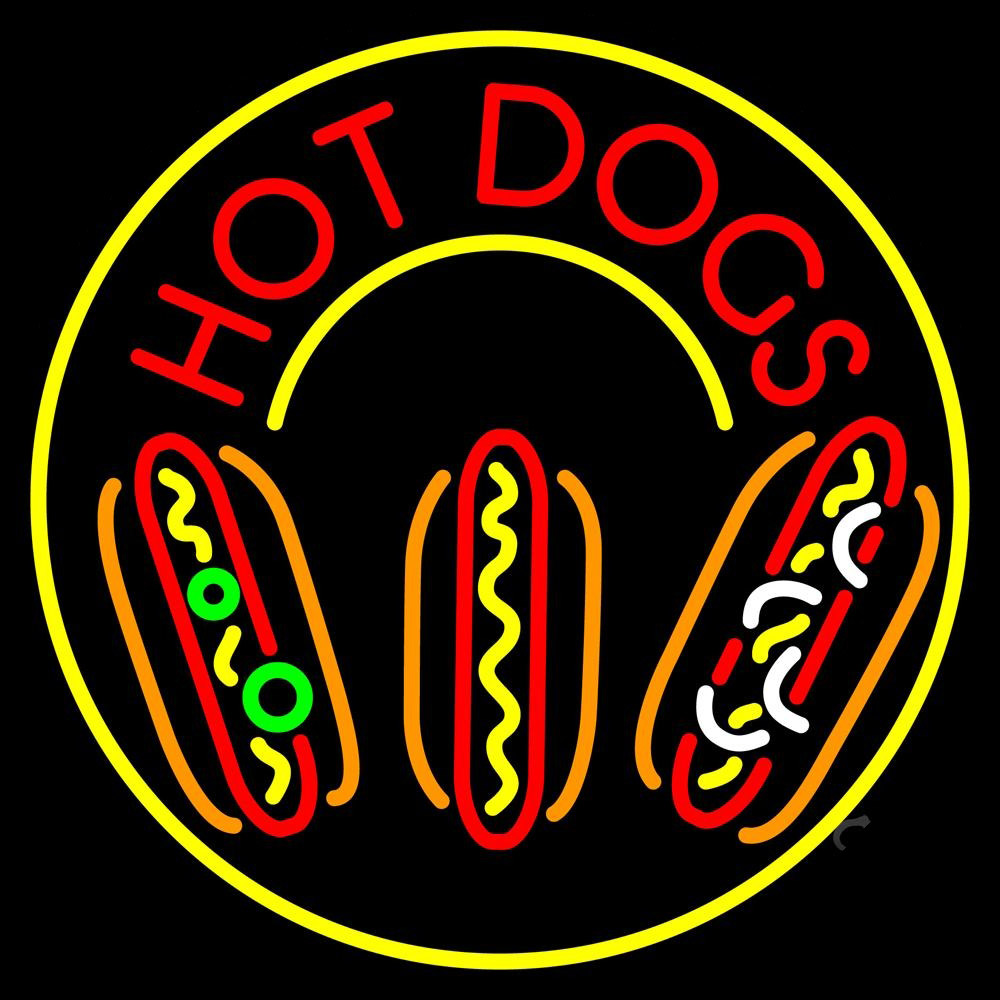 Circle Hot Dogs Neon Sign | Restaurant Neon Signs | Neon Light