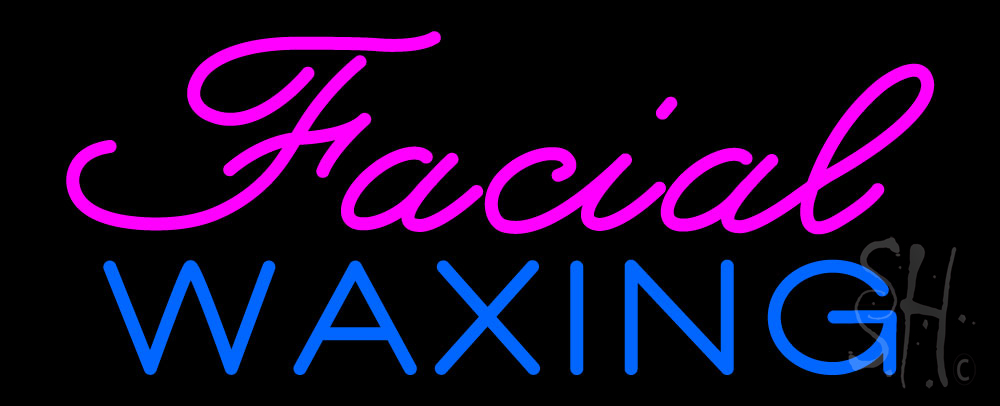 Cursive Pink Facial Waxing Neon Sign | Spa Neon Signs | Neon Light