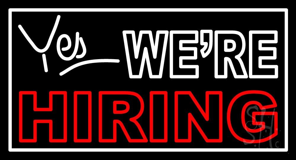 Yes We Are Hiring Neon Sign | Restaurant Neon Signs | Neon Light