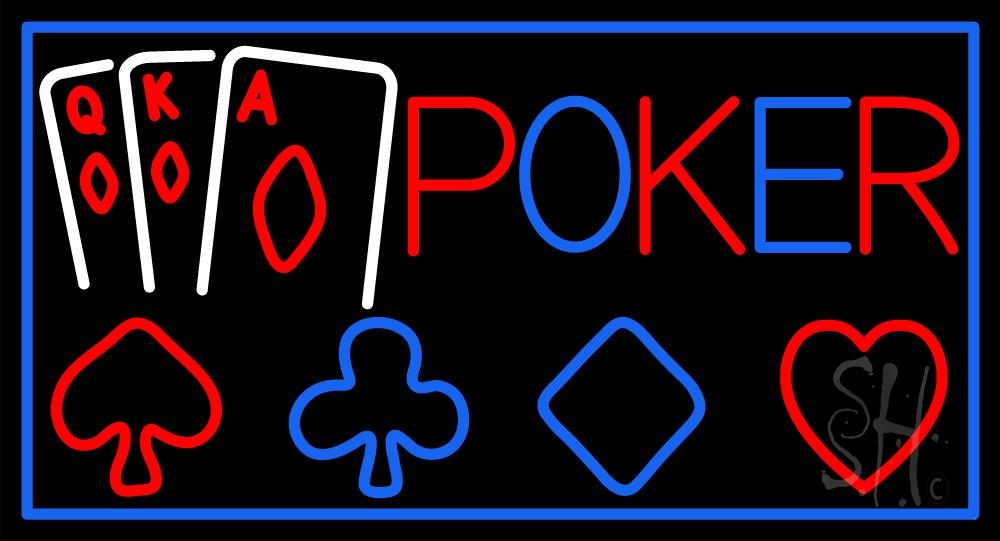 Poker With Cards Neon Sign | Games Neon Signs | Neon Light