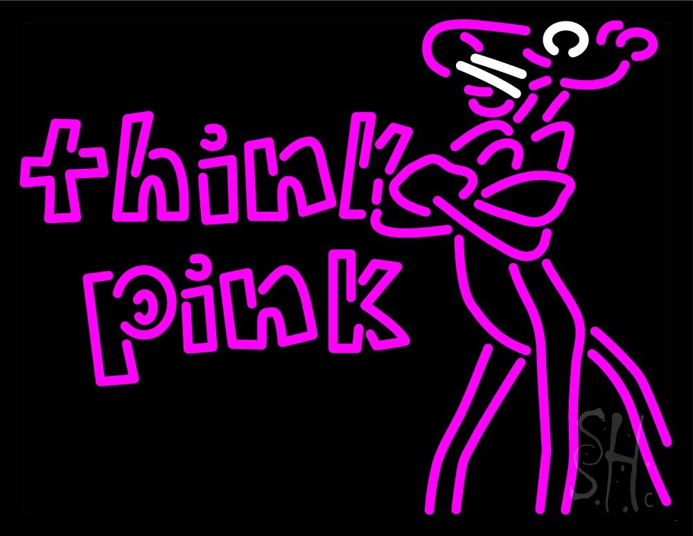 Think Pink Pink Panther Neon Sign | Retro Neon Signs | Neon Light
