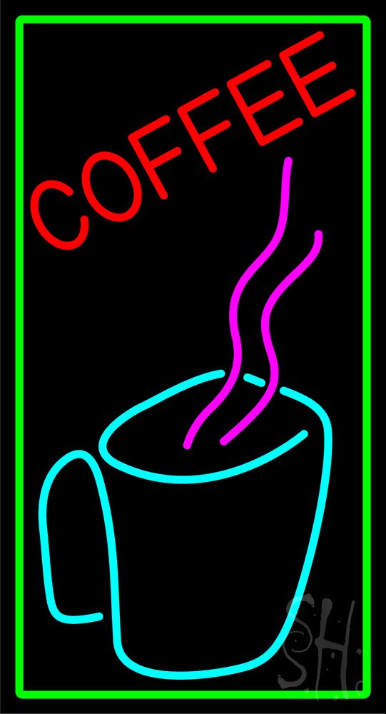 Coffee Cup With Pink Steam Neon Sign | Coffee Neon Signs | Neon Light