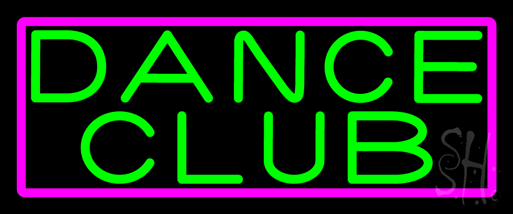 Green Dance Club Pink Border Neon Sign | Strip Club Neon Signs | Neon Light