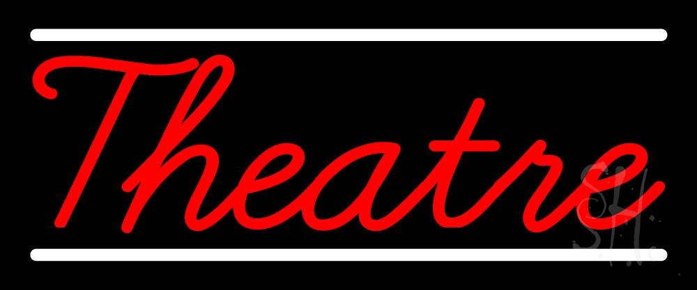 Red Cursive Theatre Neon Sign | Movies Neon Signs | Neon Light