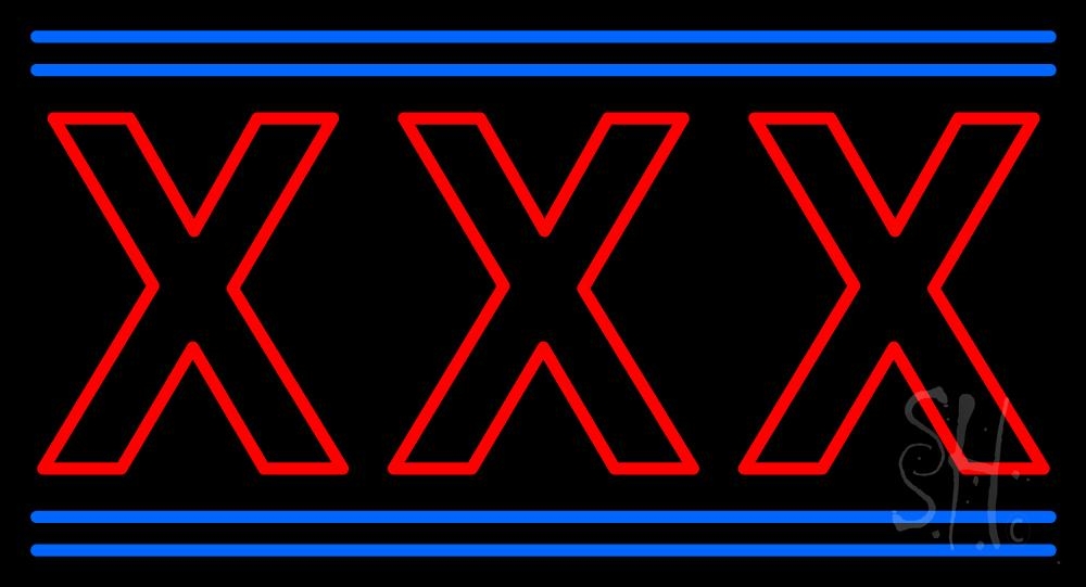 Red Xxx Blue Lines Neon Sign | Movies Neon Signs | Neon Light