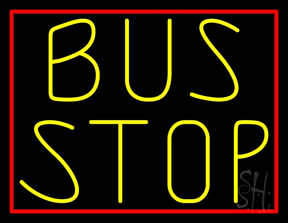 Yellow Bus Stop Neon Sign | Travel Neon Signs | Neon Light