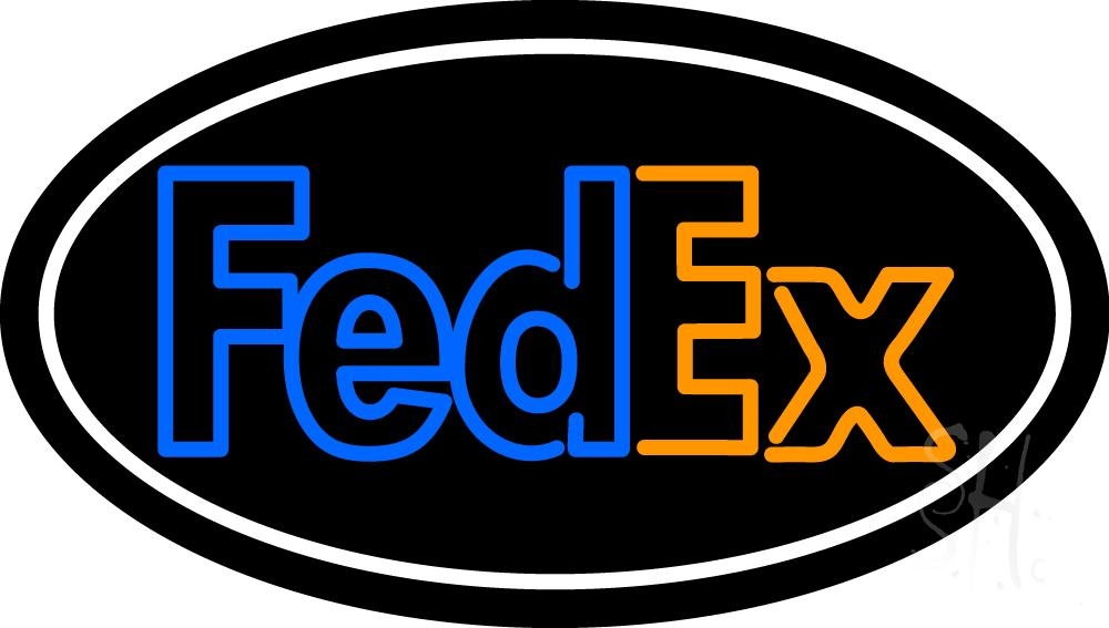 Fedex Logo With Oval Neon Sign | Shipping Neon Signs | Neon Light