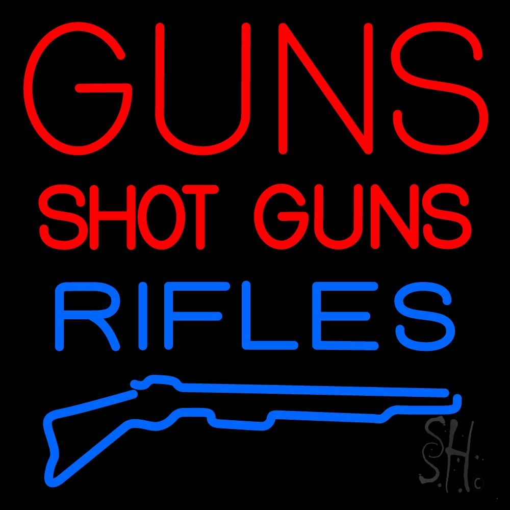 Guns Shot Guns Rifles Neon Sign | Military Neon Signs | Neon Light