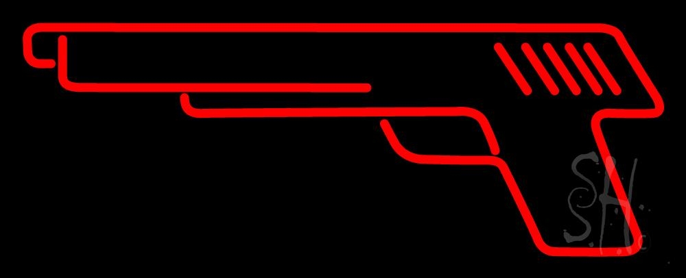 Red Gun Logo Neon Sign | Military Neon Signs | Neon Light
