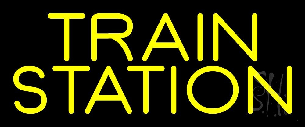 Yellow Train Station Neon Sign | Travel Neon Signs | Neon Light