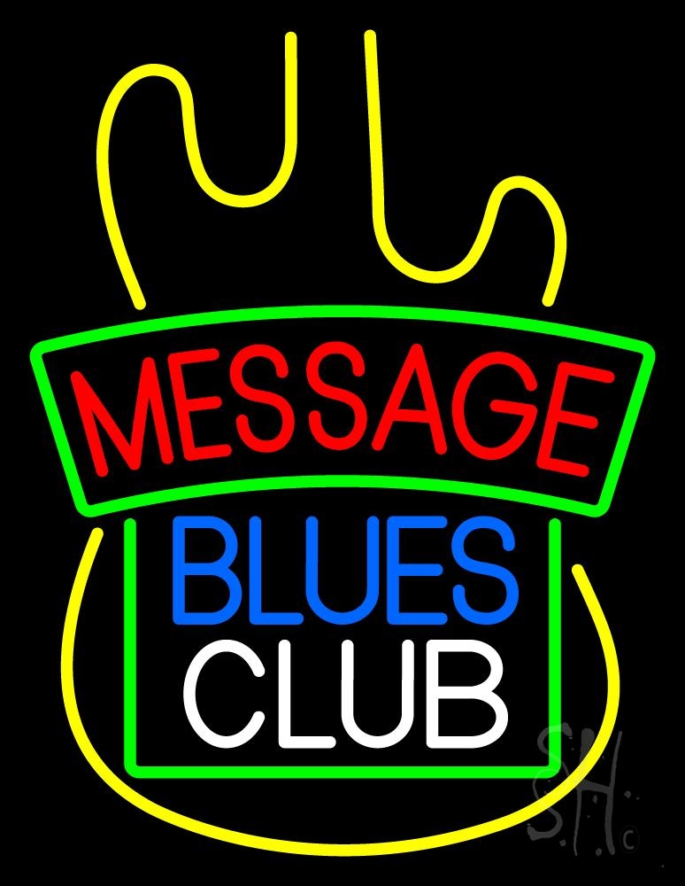 Custom Blue Blues White Club Neon Sign | Neon Light Custom | Neon Light
