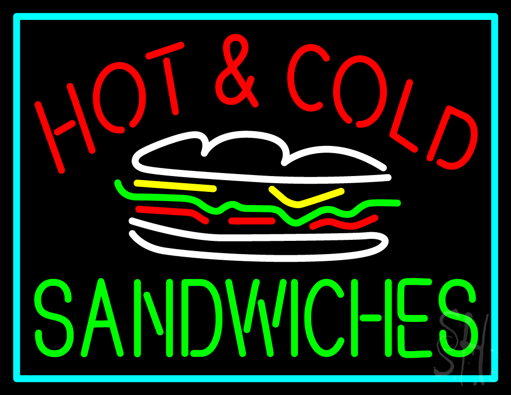 Hot And Cold Sandwiches Neon Sign | Restaurant Neon Signs | Neon Light