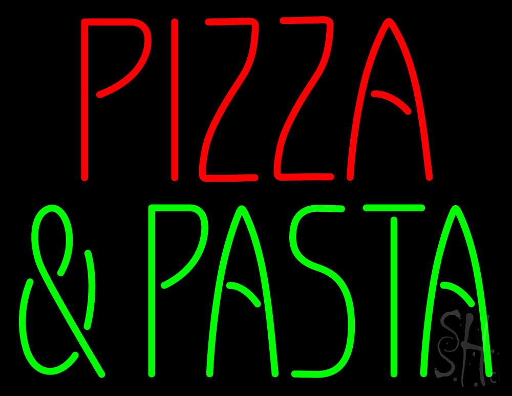 Pizza And Pasta Red And Green Neon Sign | Restaurant Neon Signs | Neon ...