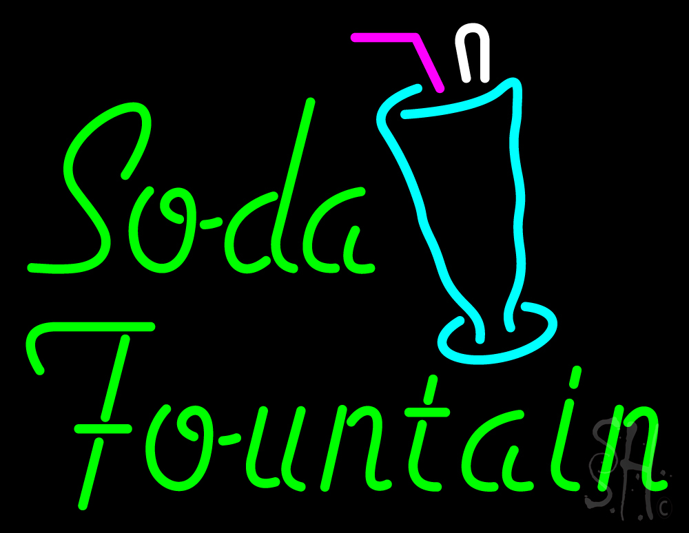 Soda Fountain Green Neon Sign | Restaurant Neon Signs | Neon Light